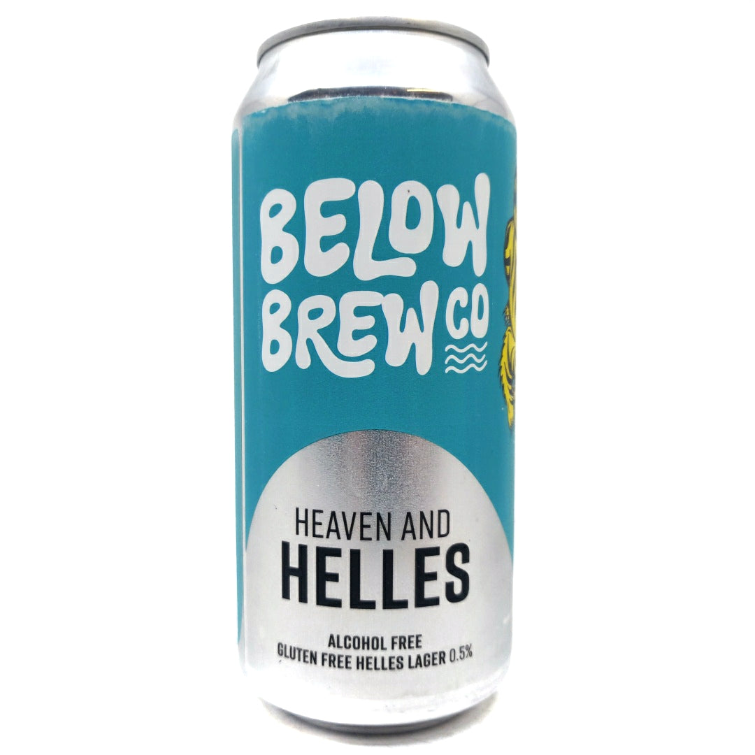 Below Brew Co Heaven & Helles Alcohol-free Helles Lager 0.5% (440ml ca – Hop Burns & Black