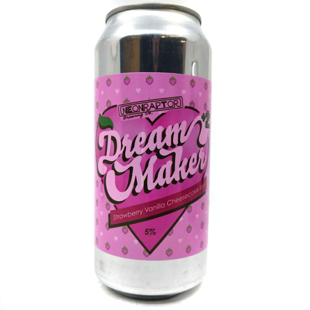Neon Raptor Dream Maker Strawberry Vanilla Cheesecake Sour 5% (440ml c – Hop Burns & Black