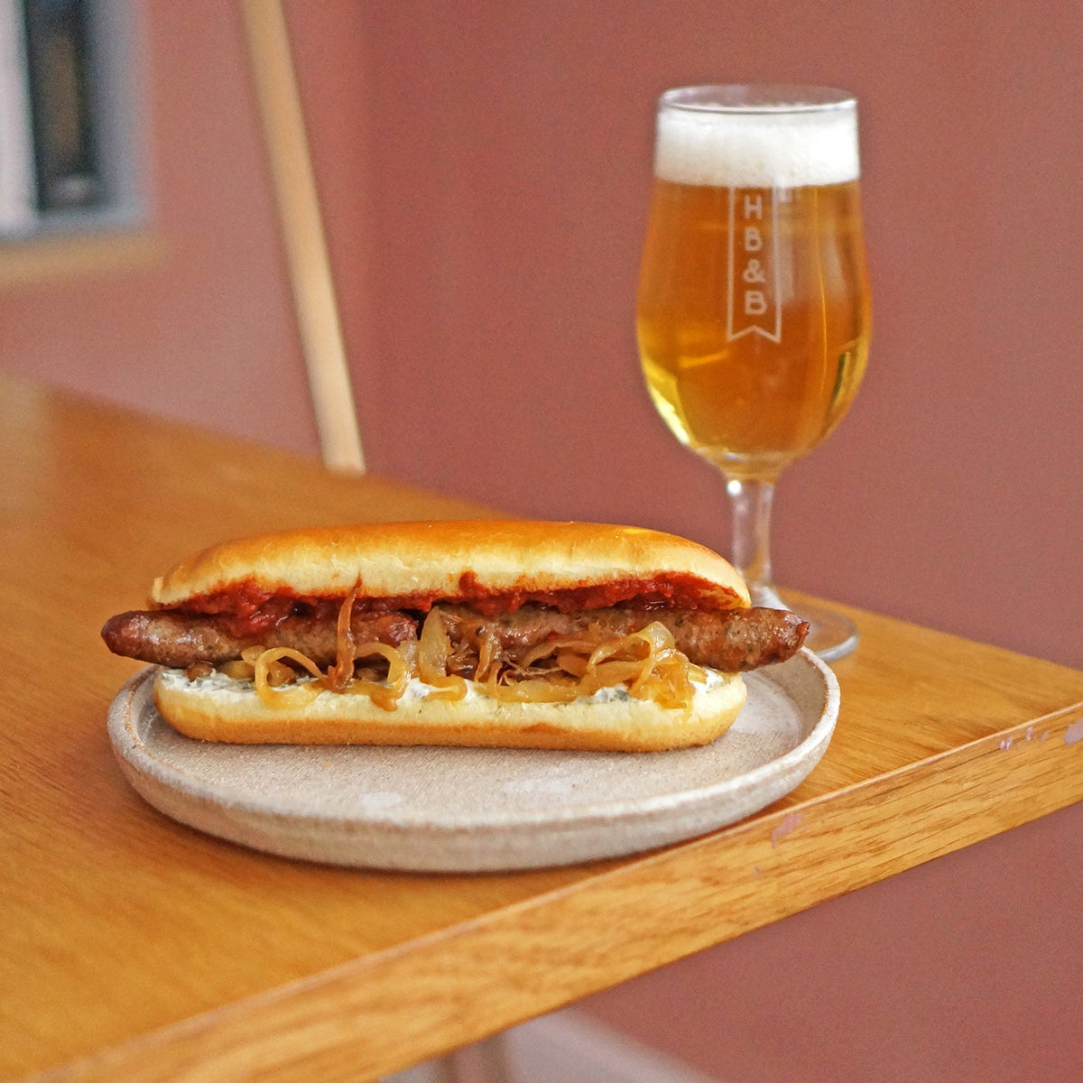 The Beer Lover's Table: Merguez Hot Dogs with Caramelised Onions & Yog ...