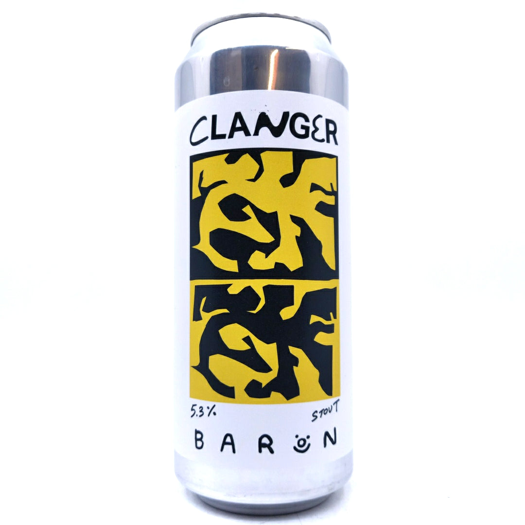 Baron Brewing Clanger Stout 5.3% (500ml can) – Hop Burns & Black
