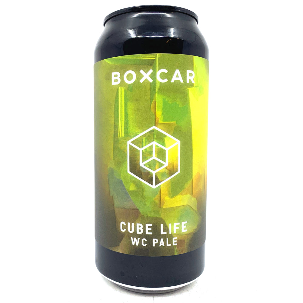 Boxcar Cube Life West Coast Pale Ale 4.8% (440ml can) – Hop Burns & Black